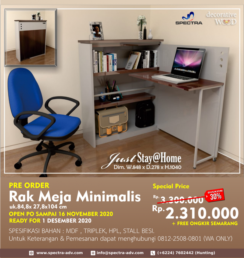 Rak Meja Belajar Custom – Spectra