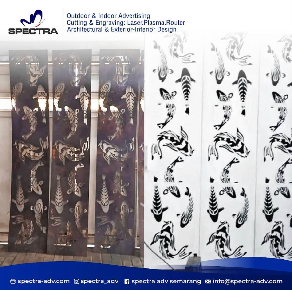Cutting Plasma Ornamen Ikan Koi Plat Besi – Spectra